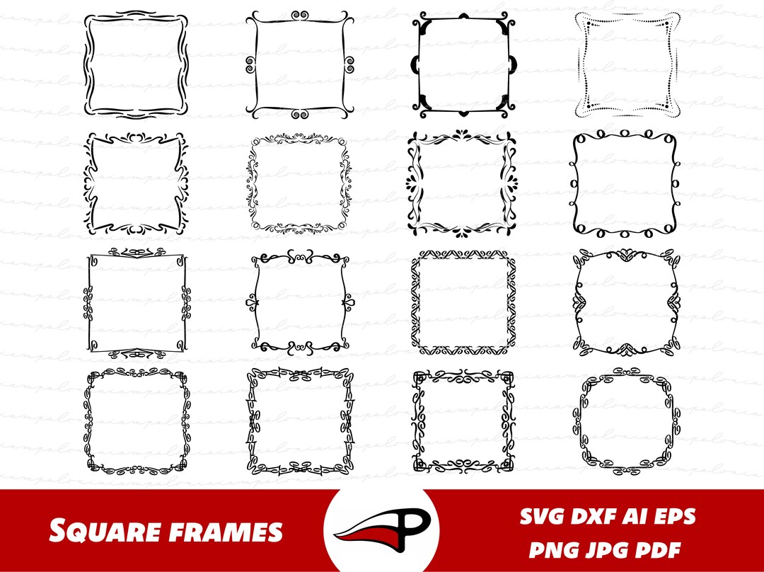 Artistic Square Frames SVG Bundle: Elegant Borders for Cricut ...