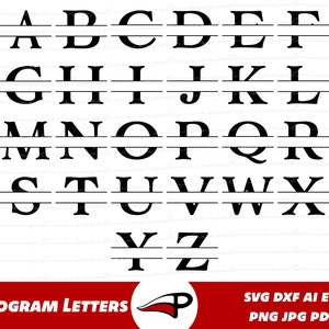 Monogram Letters SVG Bundle, Split Letters Monograms PNG, Letters ...