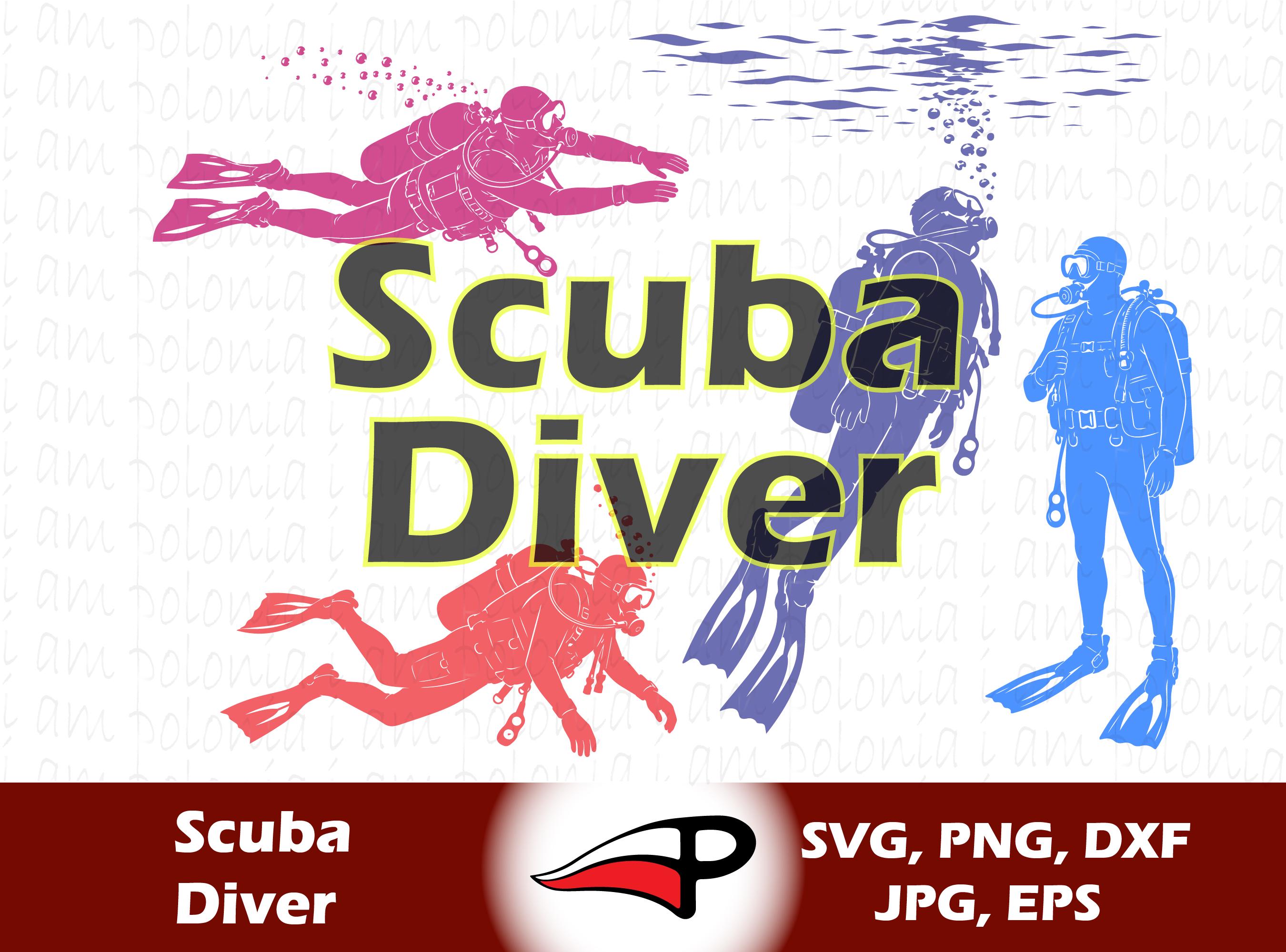 Scuba Diver SVG Bundle, Diver Poses Clipart, Ocean Diving Cut File ...