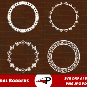 Tribal Circle Border SVG, Aztec Inspired Pattern PNG, Native Border ...