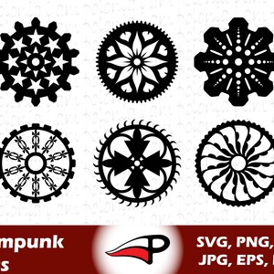 Steampunk Gears SVG Bundle, Sprocket Png, Cogs and Gear Wheel Clipart ...
