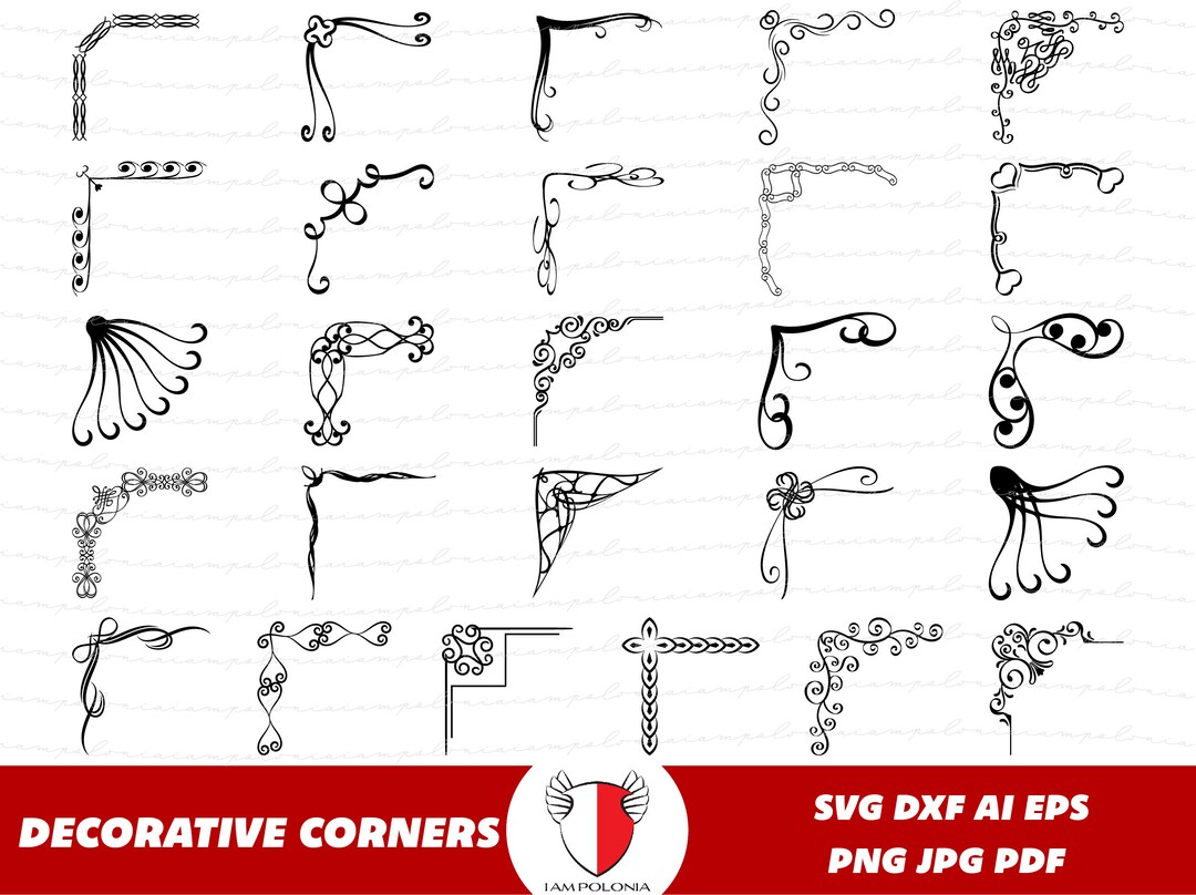 Decorative Corner Bundle, Corner Svg, Corner Svg Ornament Svg, Baroque ...