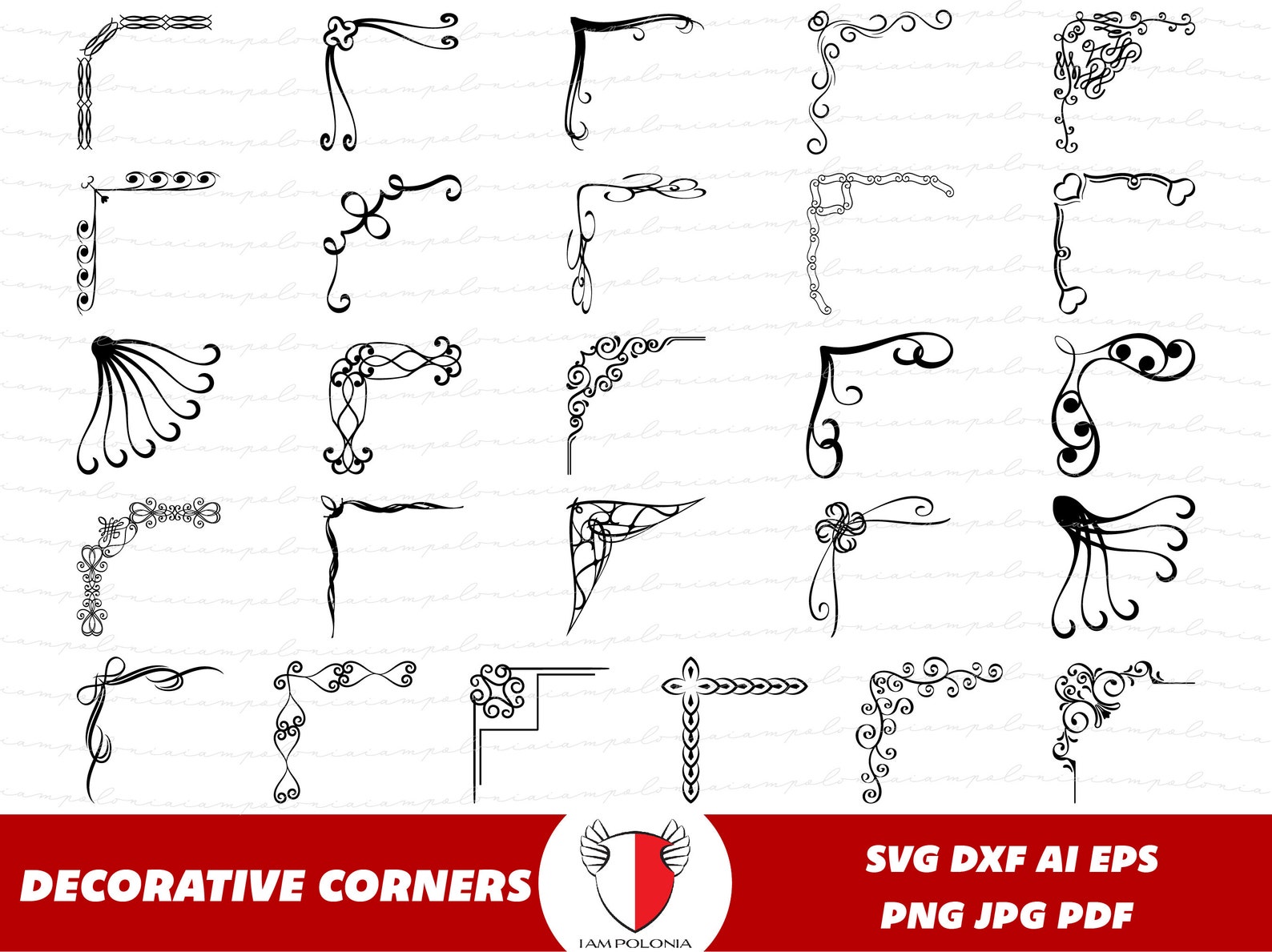 Decorative corner bundle Corner svg Corner svg Ornament svg | Etsy