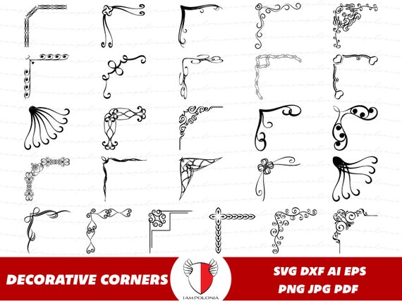 Decorative Corner Bundle Corner Svg Corner Svg Ornament Svg | Etsy