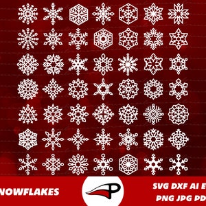 Snowflake SVG Bundle, Merry Christmas Svg, Xmas Ornament Cut Files for ...