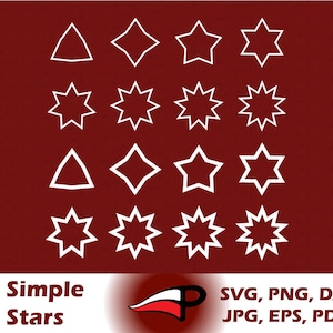 Sterne SVG, Sterne Png Bundle | Stern Umriss, Clipart, Vektor Celestial ...