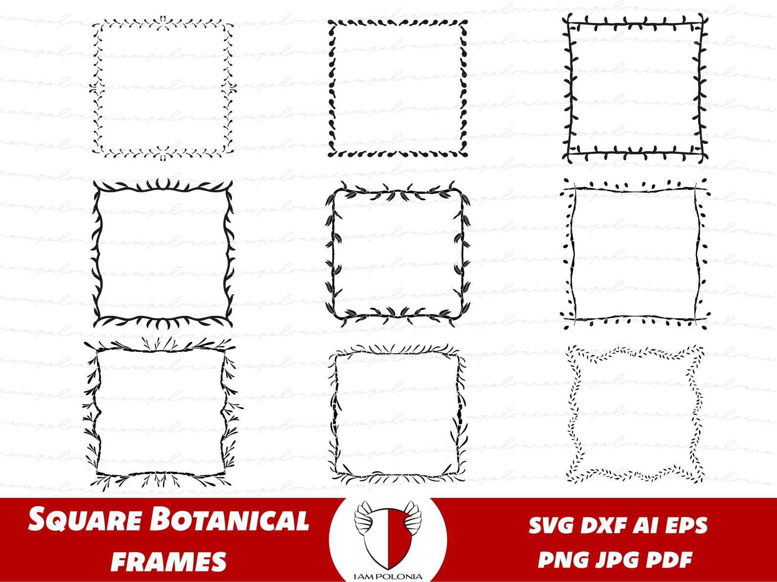 Square Border SVG Bundle SVG Nature Frames Flourish Frame - Etsy