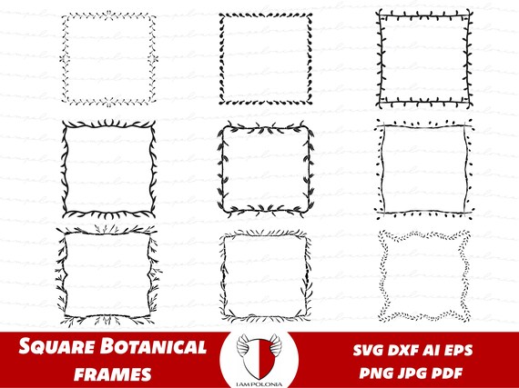 Square Border SVG Bundle SVG Nature Frames Flourish Frame - Etsy