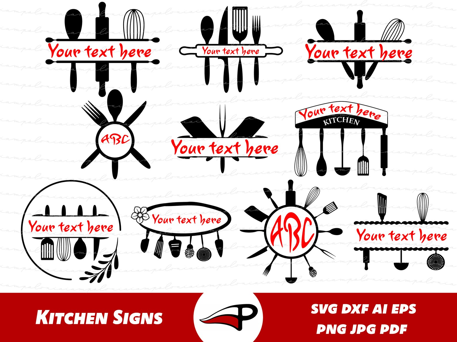 Kitchen Sign Svg Kitchen Split Frame Cooking Monogram Png - Etsy