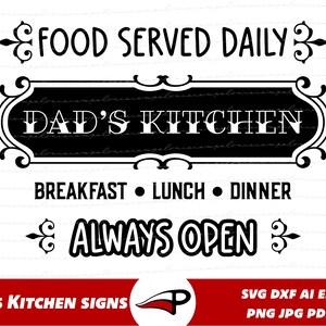 Dad's Kitchen Sign SVG, Funny Kitchen Decor, Gift for Dad SVG, Barbecue ...