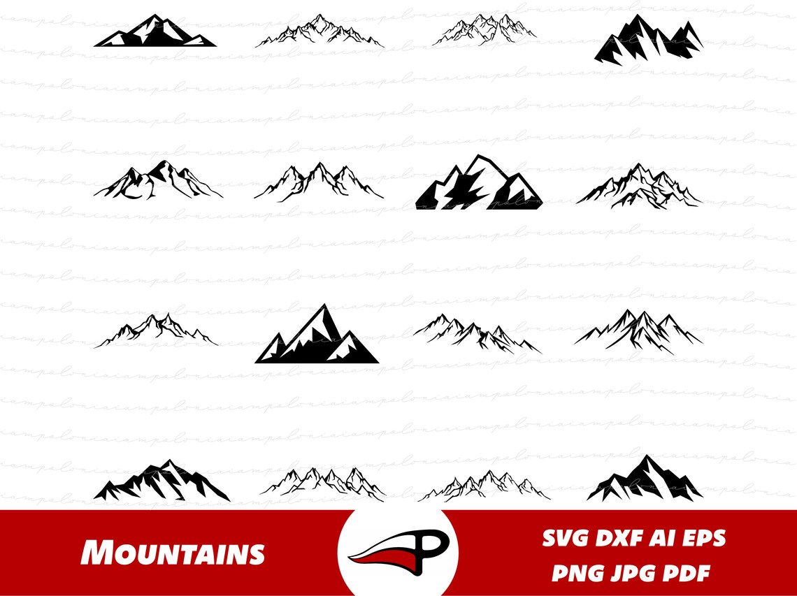 Mountain Range SVG Bundle Mountains Svg Files for Cricut - Etsy