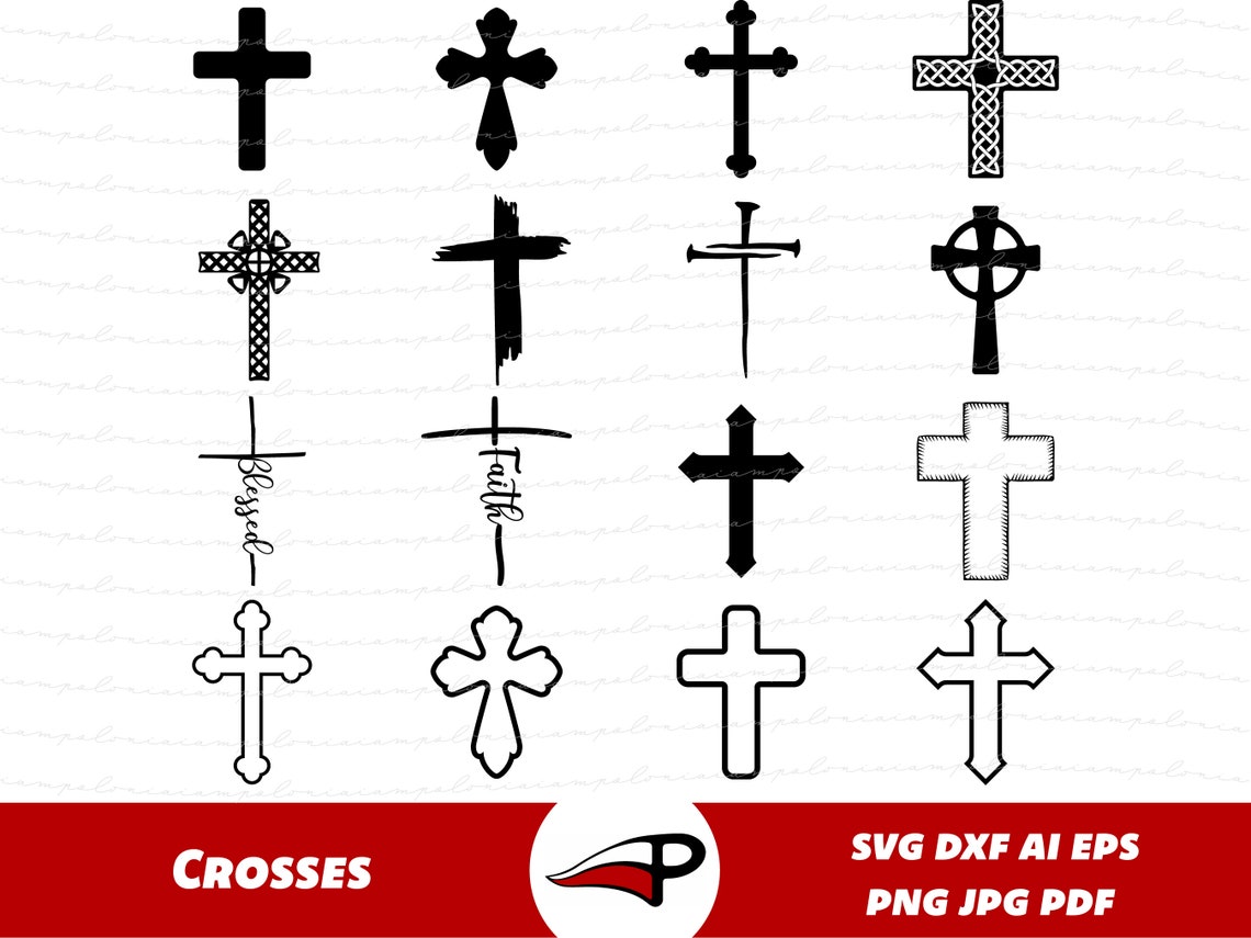 Cross SVG Bundle Religious Crosses PNG Easter Symbols - Etsy
