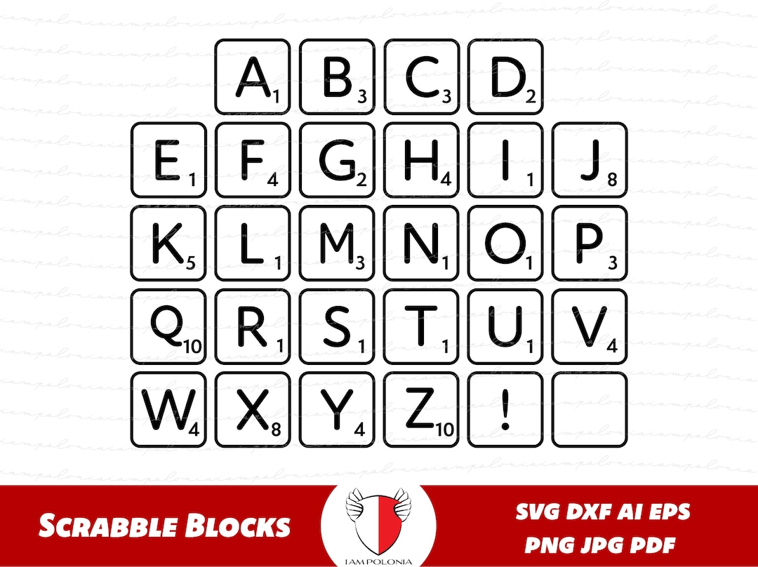 Scrabble Letters SVG Bundle, Scrabble Tiles Clipart, Scrabble Blocks ...