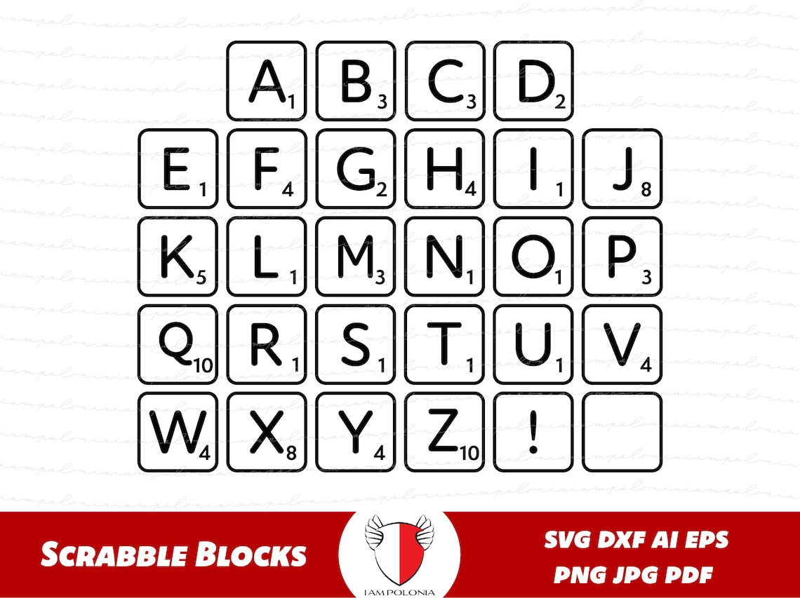 Scrabble Letters SVG Bundle Scrabble Tiles Clipart Scrabble | Etsy