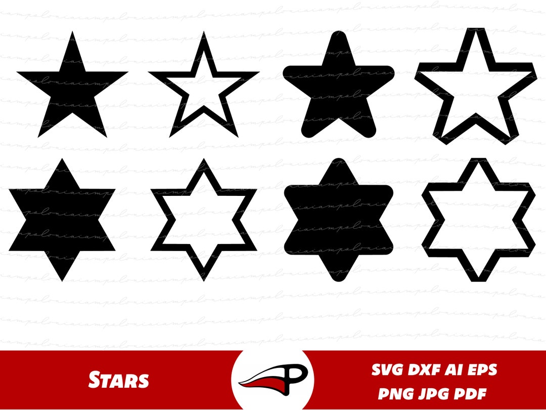 Stars Svg Bundle, American Star Png, Star of David, Star Shape Clipart ...