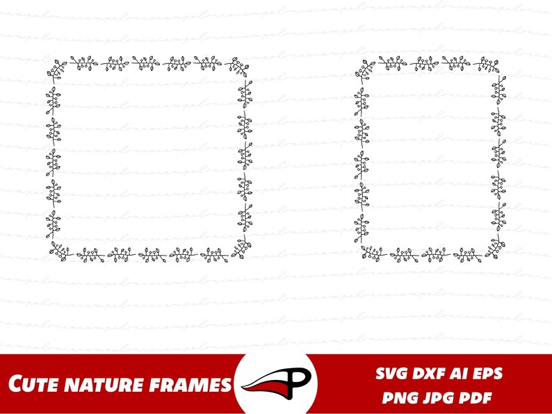 Wreath Frame Svg, Square Nature Border Png, Christmas Decor, Flower ...