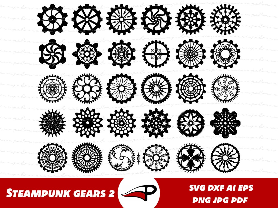 Steampunk Gears SVG Bundle Sprocket Png Cogs and Gear Wheel - Etsy