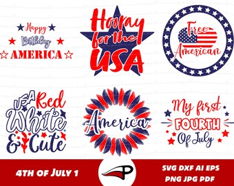 150 Retro 4th of July Clipart and SVG Cut Files Groovy 4th of - Etsy