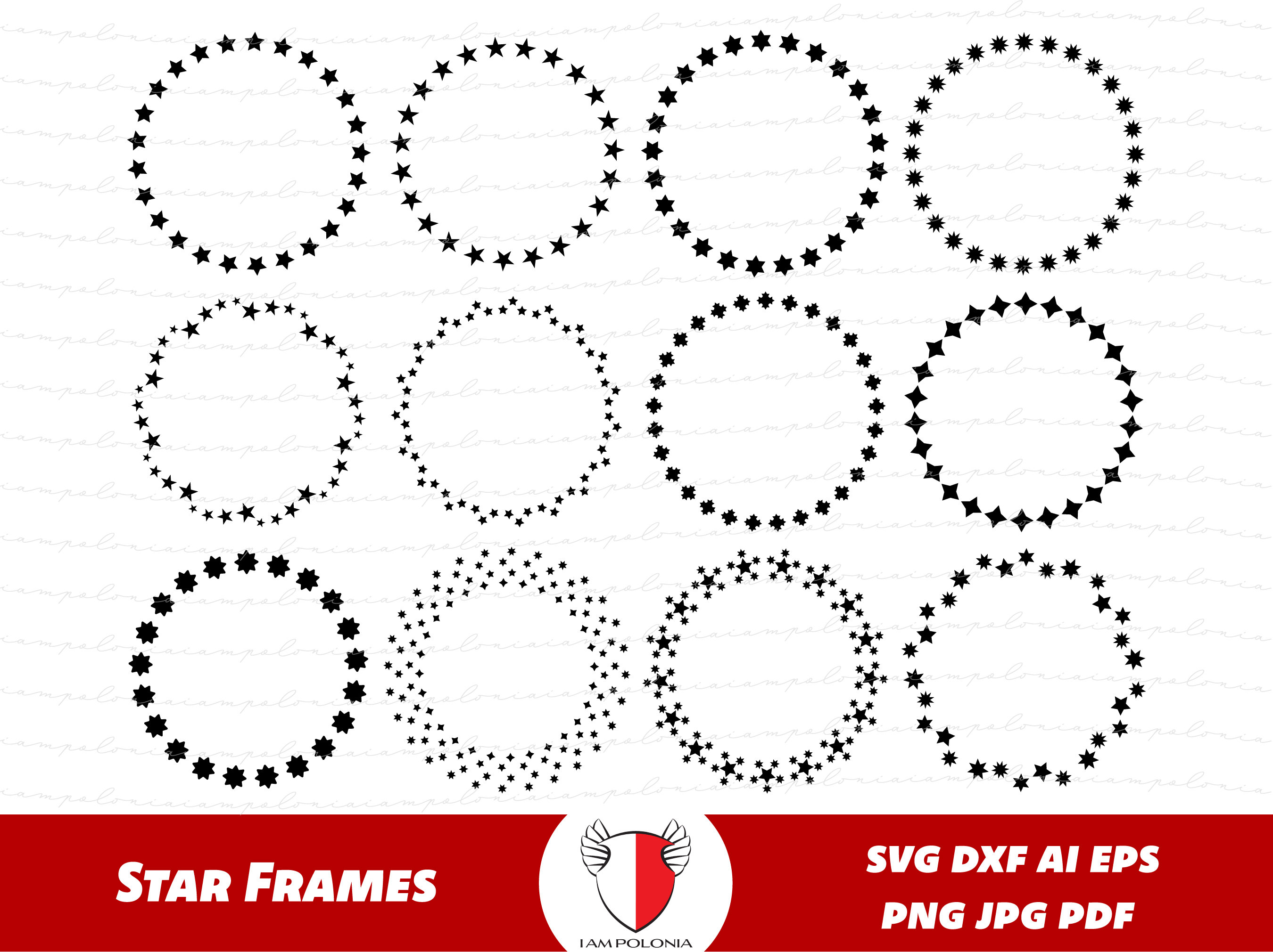 Star Circle Frame SVG Stars Border Clipart Starry Svg | Etsy