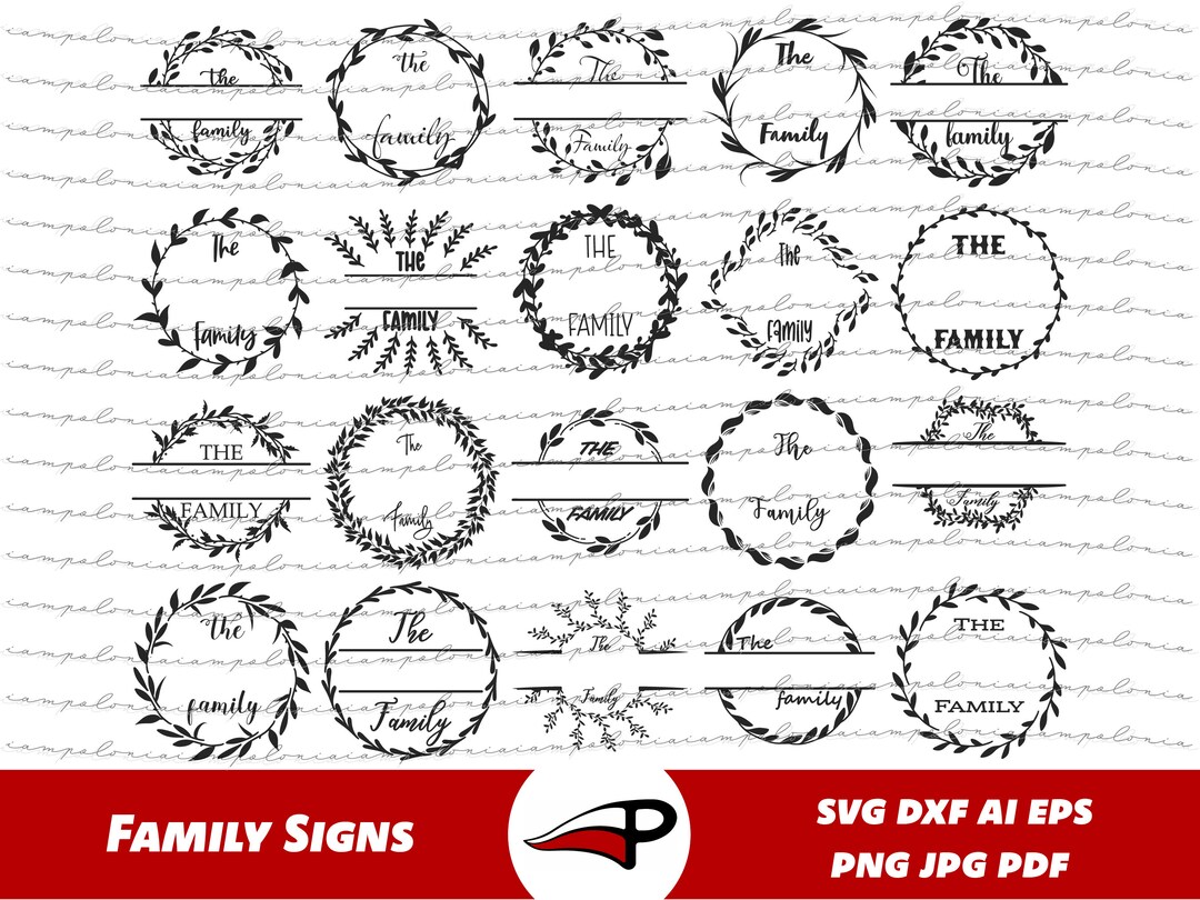 Family Sign Svg Bundle, Family Name Monogram Signs, Wedding Monogram ...
