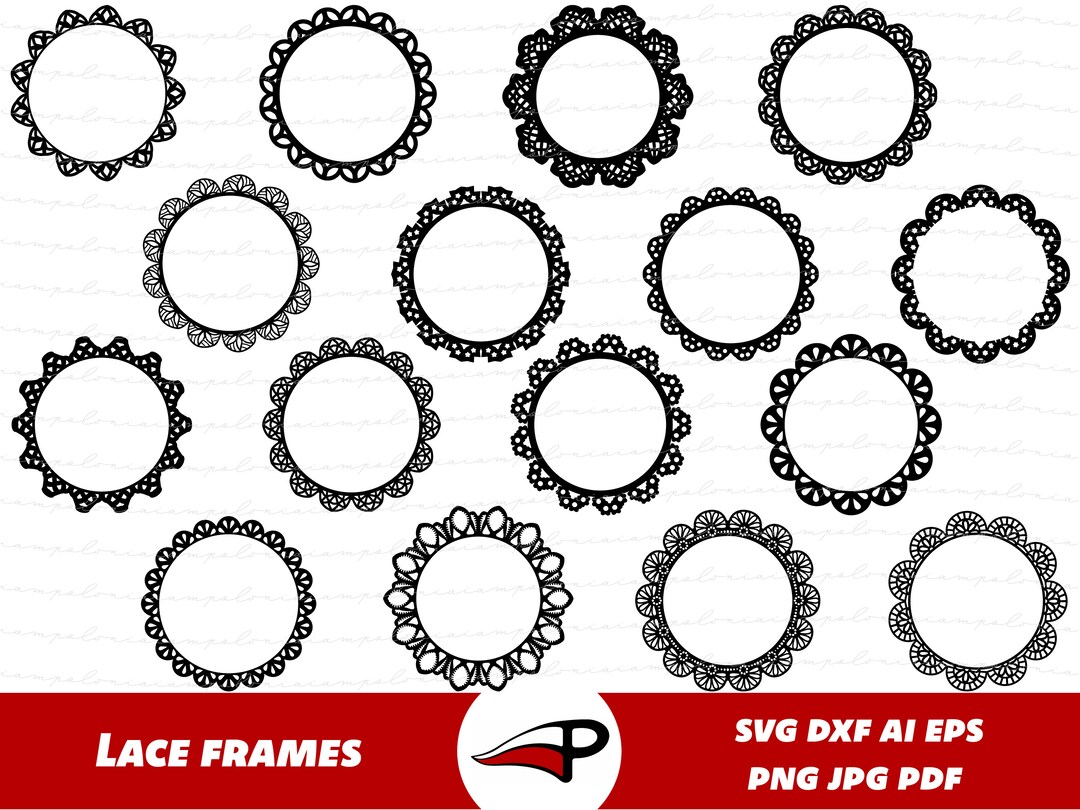 Lace Frames Svg, Cricut Etching Svg, Decorative Svg Frame, Circle ...
