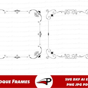 Baroque Square Frames SVG, Ornate Borders PNG, Fancy Frames for ...