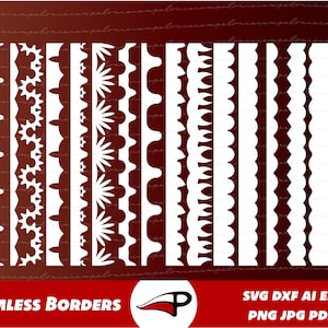 Simple Borders SVG, Paper Frames PNG, Seamless Edge DXF, Laser Cut ...