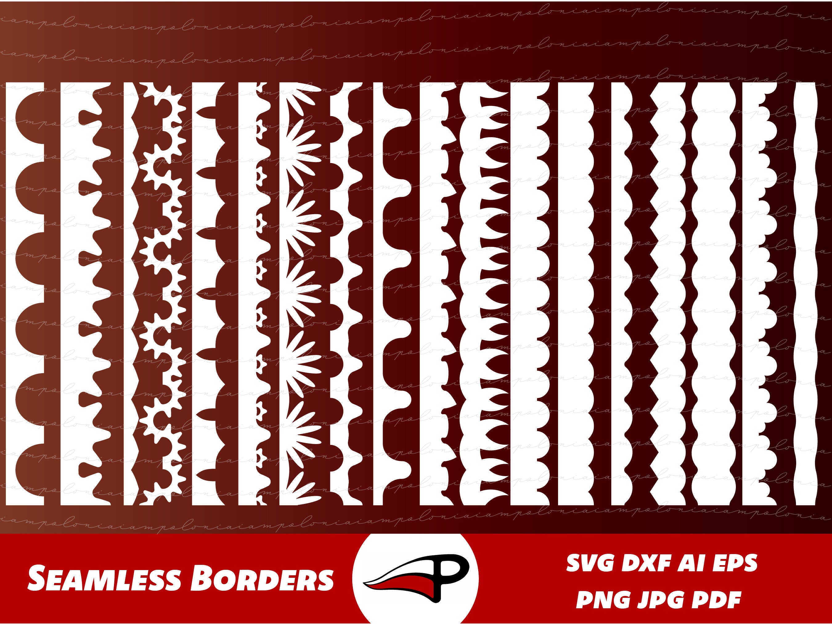 Simple Borders SVG, Paper Frames PNG, Seamless Edge DXF, Laser Cut ...