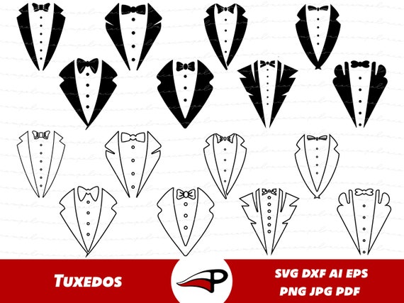 Tuxedo Svg Bundle Tux PNG Pack Suit Clipart Wedding Decor - Etsy