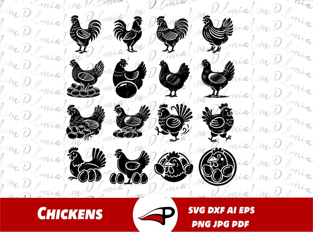 Chicken Bundle: Chickens SVG, Hen PNG, Farm Fresh Eggs DXF, Farmhouse ...