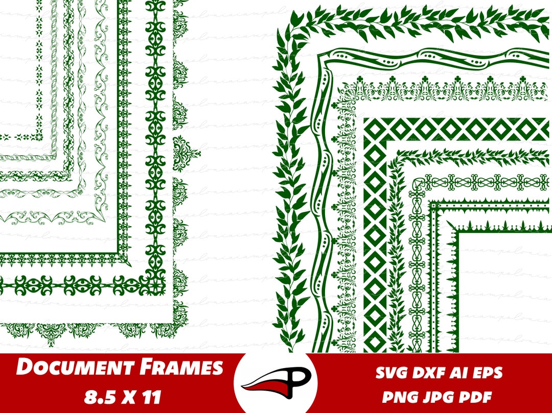 Certificate Border Pngs | Elegant Diploma & Document Frames | 11x8.5 ...