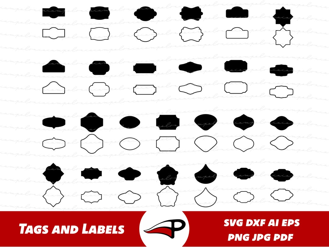 Labels SVG Bundle, Tags PNG Set, Name Tags Shapes Clipart, Tab Frames ...