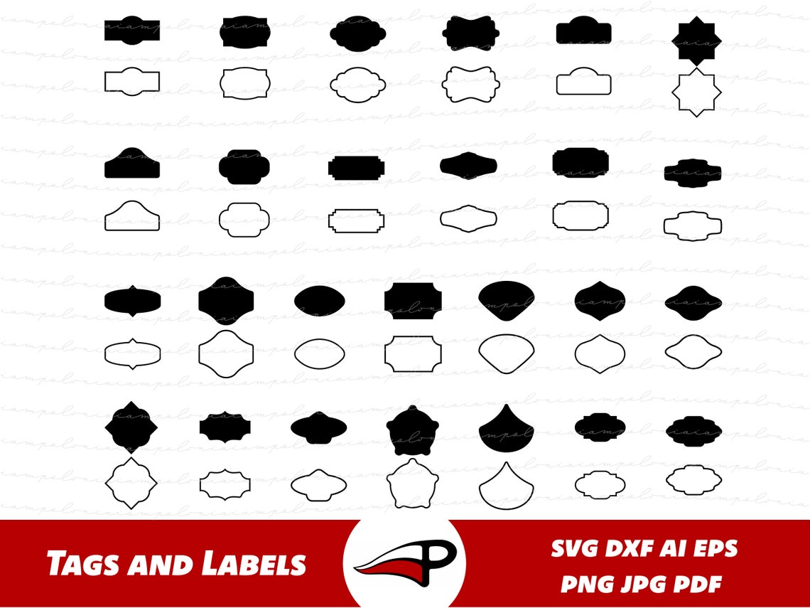 Labels SVG Bundle Tags PNG Set Name Tags Shapes Clipart Tab - Etsy