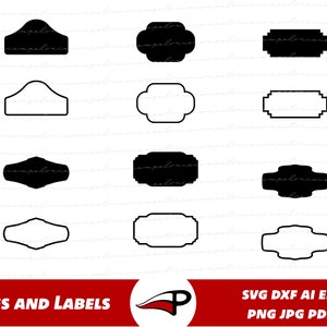 Labels SVG Bundle, Tags PNG Set, Name Tags Shapes Clipart, Tab Frames ...
