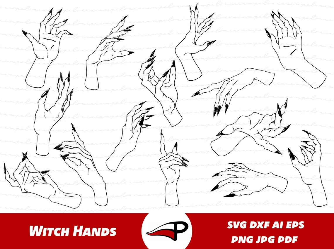 Witch Hands SVG Halloween SVG Bundle Sorceress Enchantment - Etsy