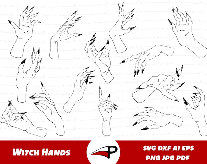 Witch Hands SVG, Halloween SVG Bundle, Sorceress Enchantment Png, Witch ...