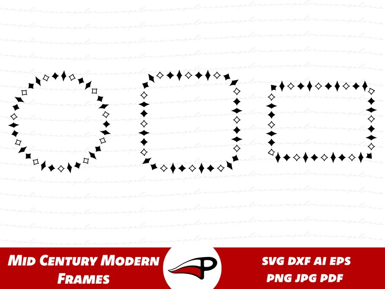 Mid Century Modern Frames SVG Bundle Retro PNG Borders - Etsy