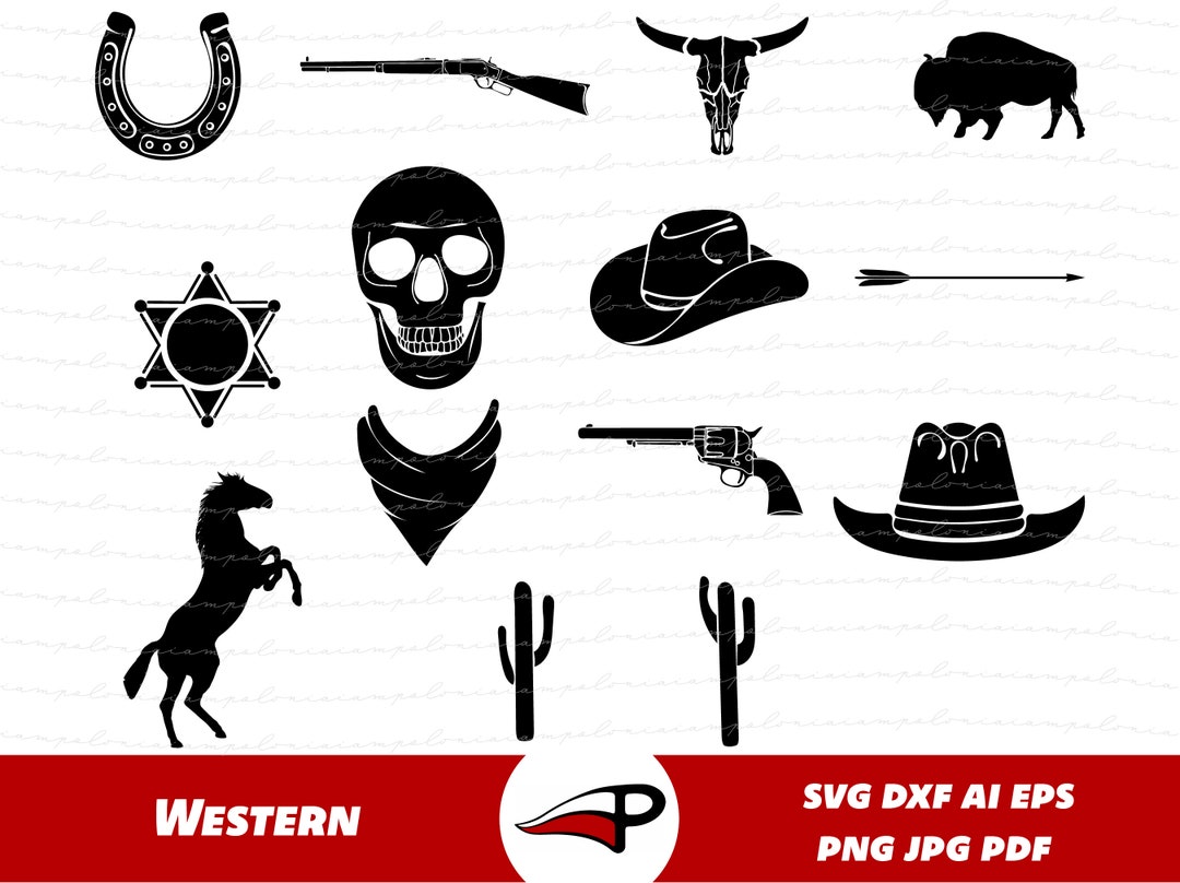 Western SVG Bundle, Wild West PNG Pack, Farmhouse Laser Cut Files for ...