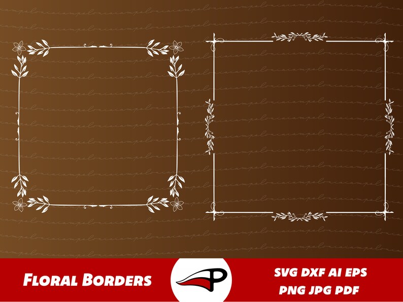 Floral Frames SVG Square Frame PNG Floral Rectangle Border - Etsy