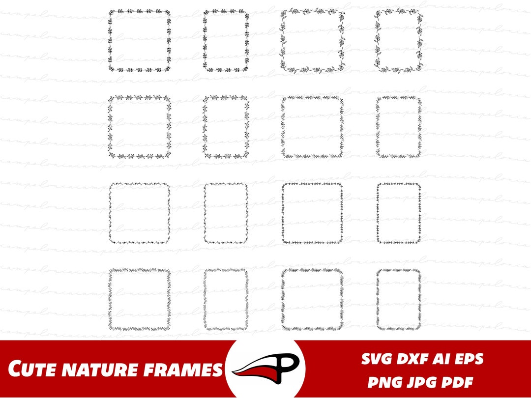 Wreath Frame Svg, Square Nature Border Png, Christmas Decor, Flower ...