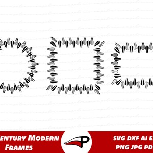Mid Century Modern Frames SVG Bundle, Retro PNG Borders, Atomic Clipart ...