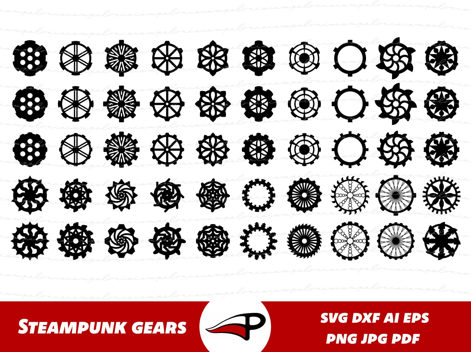 Steampunk SVG Bundle Gear Wheel PNG Pack Toothed Wheel Laser | Etsy