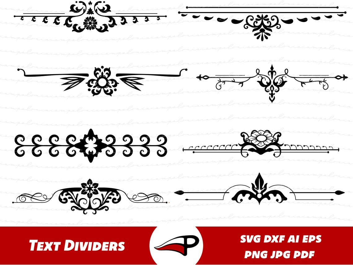 Elegant Text Dividers SVG Wedding Invitation Decor Png DIY - Etsy