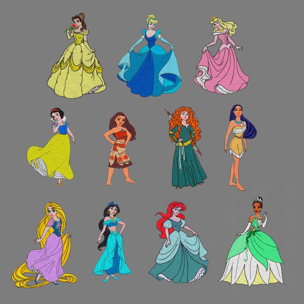 Princess Embroidery Design - Etsy