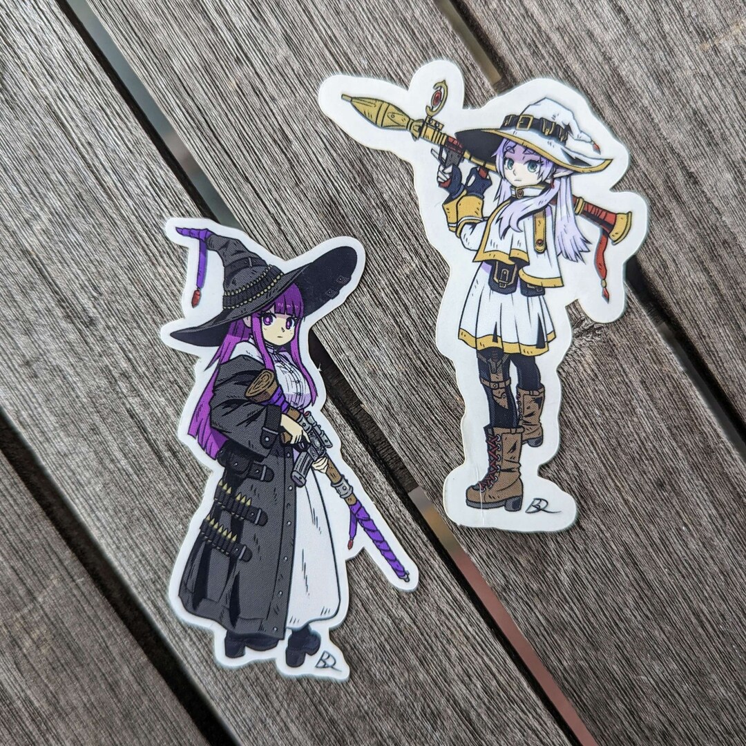 Frieren Gun Witch Duo Transparent Vinyl Stickers 3 Each - Etsy