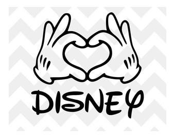 Mickey hands heart | Etsy