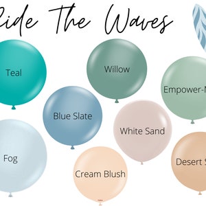 Ride the Waves Surf Color Palette / Surf Balloon Garland, the Big One ...