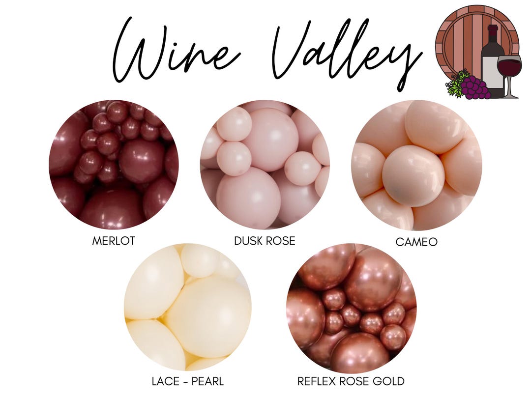 Wine Valley Balloon Color Palette / Wine Bachelorette, Napa ...