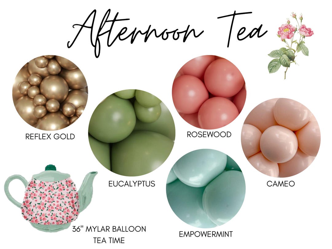 Afternoon Tea Biodegradable Balloons / Tea Party Balloon Garland ...