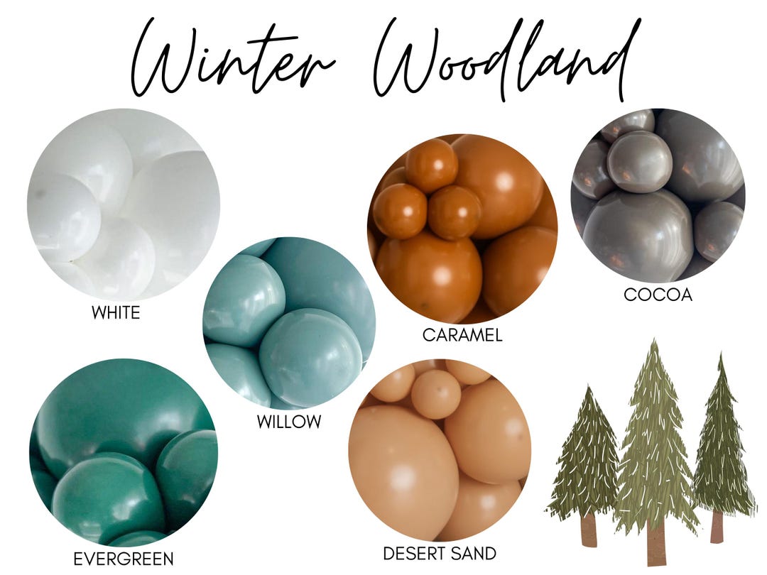 Winter Woodland Biodegradable Balloons / Winter Forest Baby Shower ...